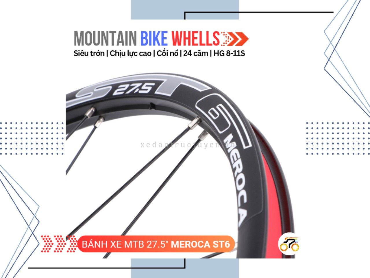 BÁNH XE ĐẠP MTB 27.5” - MEROCA ST6 - HG (CỐI NỔ) - THẮNG ĐĨA - LÍP THẢ ...