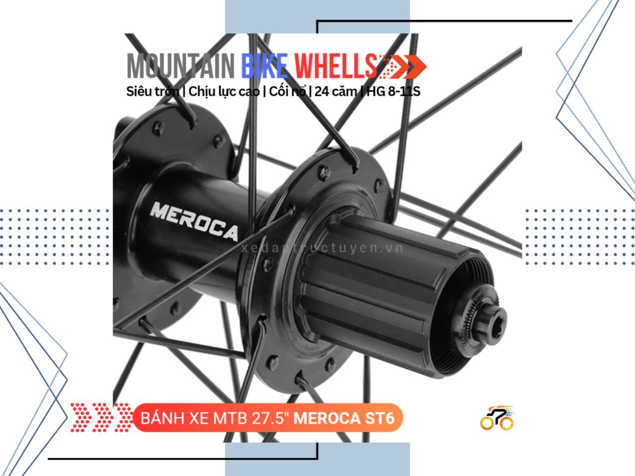 BÁNH XE ĐẠP MTB 27.5” - MEROCA ST6 - HG (CỐI NỔ) - THẮNG ĐĨA - LÍP THẢ ...
