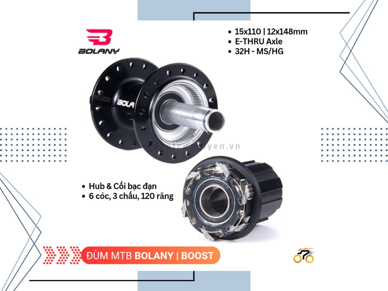 ĐÙM XE ĐẠP - HUB BOLANY - CỐI HG - TY BOOST - 6 CÓC - MTB - BẠC ĐẠN ...