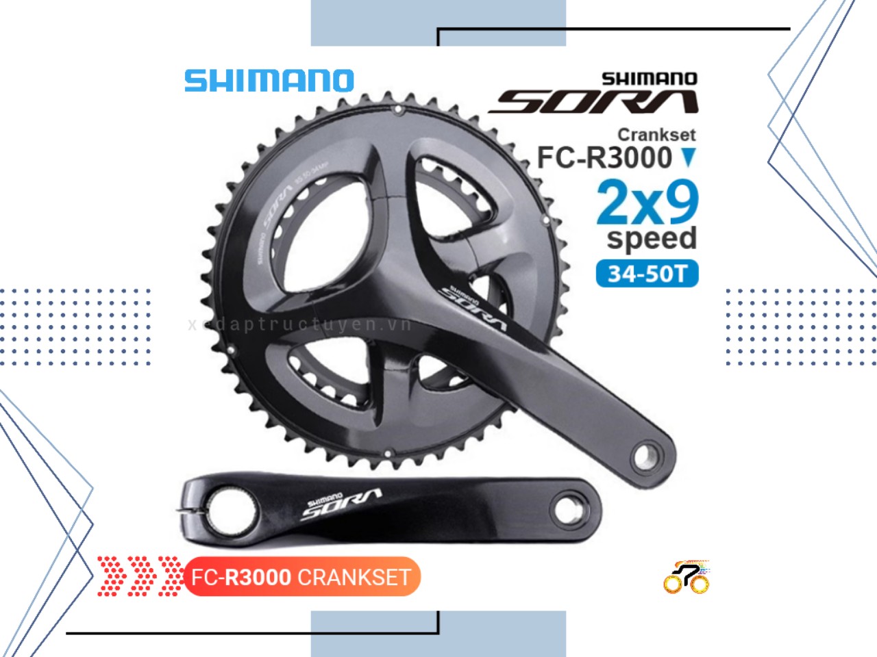 GIÒ DĨA XE ĐẠP ROAD - SHIMANO SORA FC R3000 - 34-50T - NHÔM – Xe đạp ...
