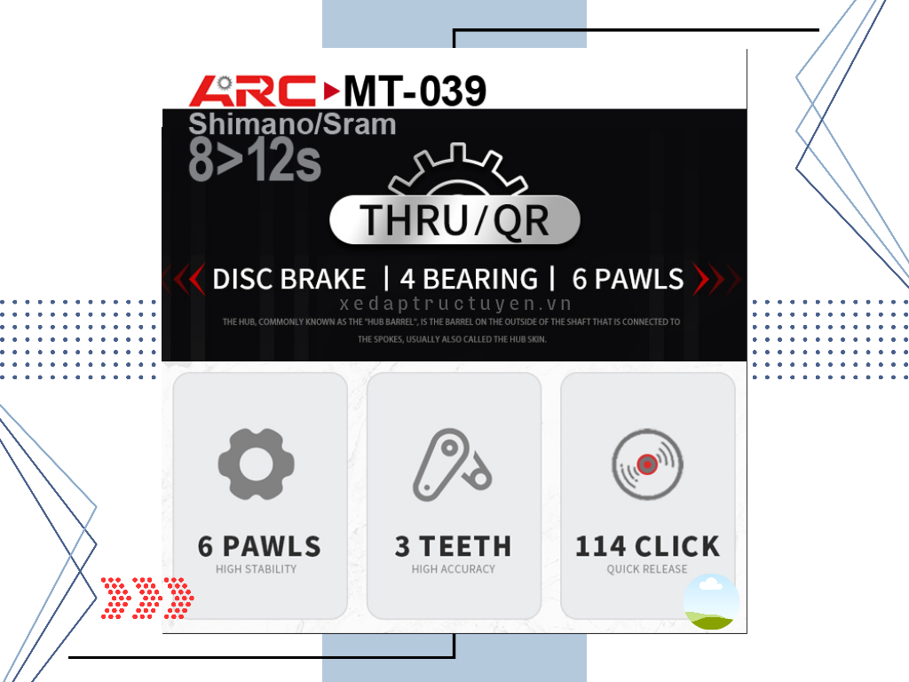 ĐÙM XE ĐẠP - HUB ARC MT039 - CỐI MS - MTB - BẠC ĐẠN - THẮNG ĐĨA – Xe ...