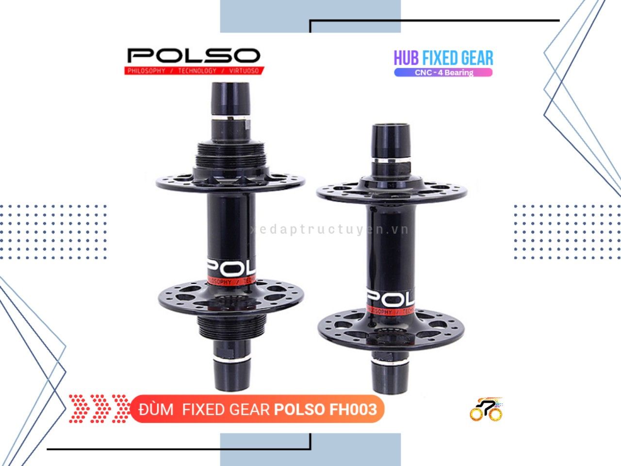 ĐÙM XE ĐẠP - HUB POLSO FH003 - FIXED GEAR - BẠC ĐẠN - 20/24L – Xe đạp ...