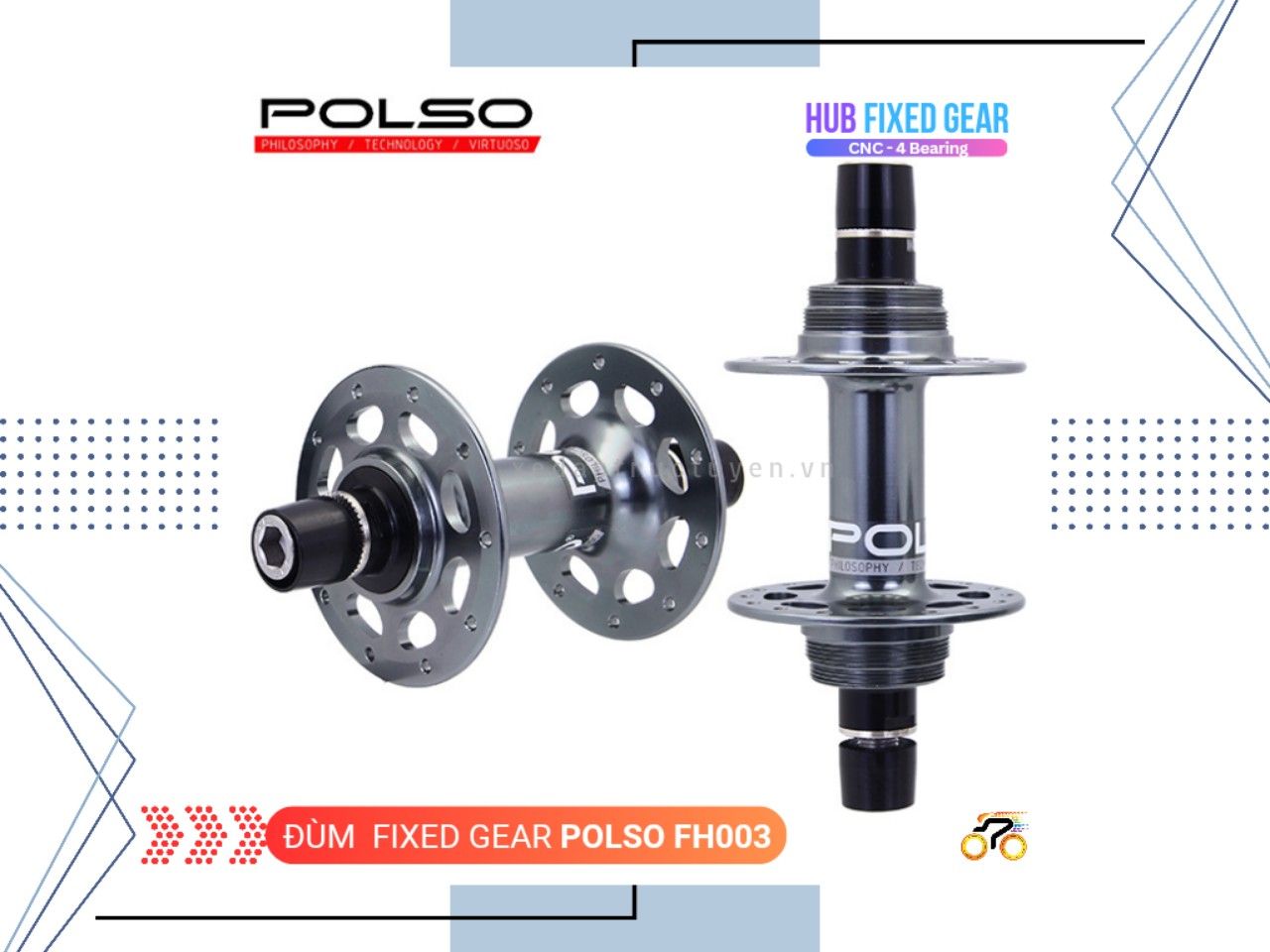 ĐÙM XE ĐẠP - HUB POLSO FH003 - FIXED GEAR - BẠC ĐẠN - 20/24L – Xe đạp ...