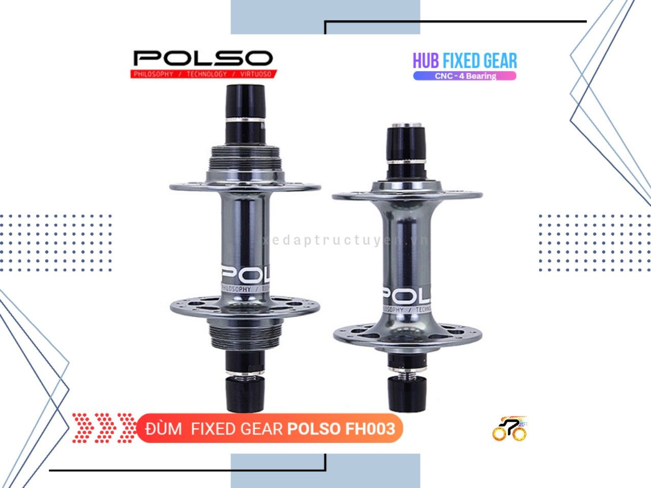 ĐÙM XE ĐẠP - HUB POLSO FH003 - FIXED GEAR - BẠC ĐẠN - 20/24L – Xe đạp ...