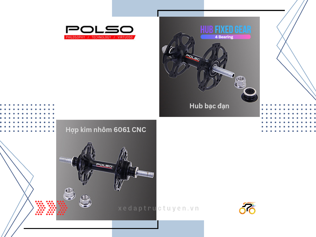 ĐÙM XE ĐẠP - HUB POLSO FH004 - FIXED GEAR - BẠC ĐẠN - 20/24L – Xe đạp ...