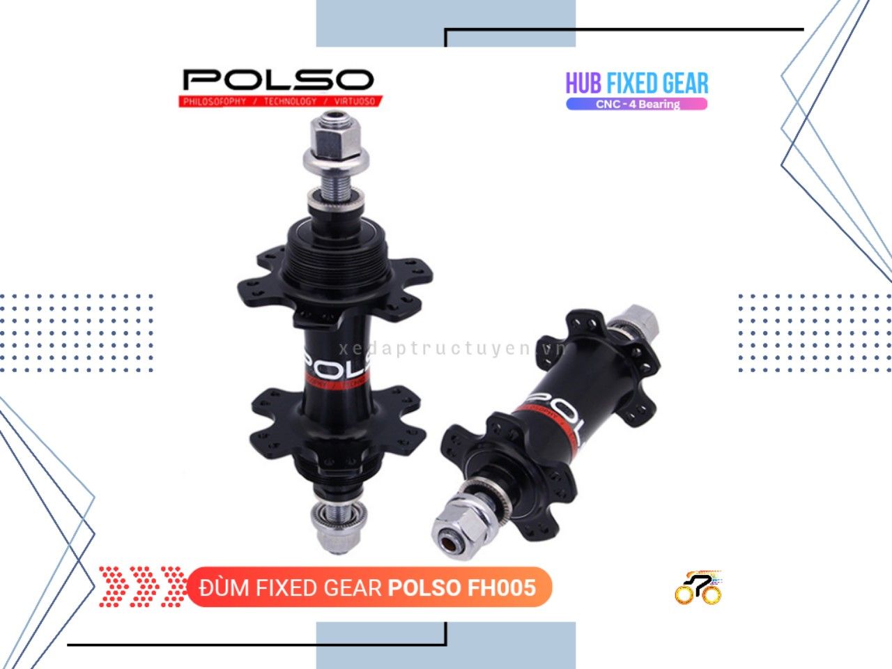 ĐÙM XE ĐẠP - HUB POLSO FH005 - FIXED GEAR - BẠC ĐẠN - 20/24L – Xe đạp ...