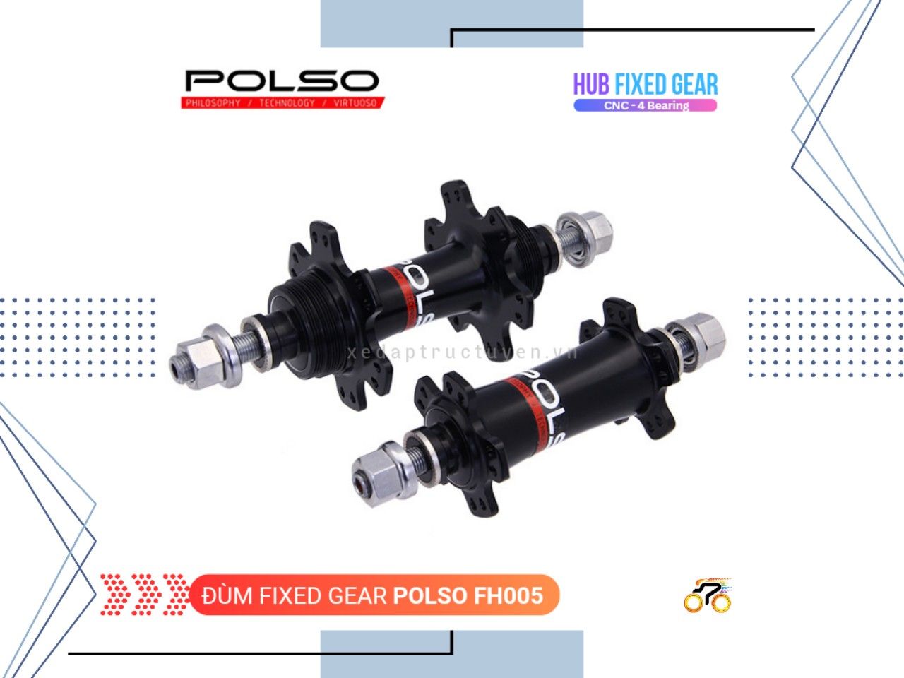 ĐÙM XE ĐẠP - HUB POLSO FH005 - FIXED GEAR - BẠC ĐẠN - 20/24L – Xe đạp ...