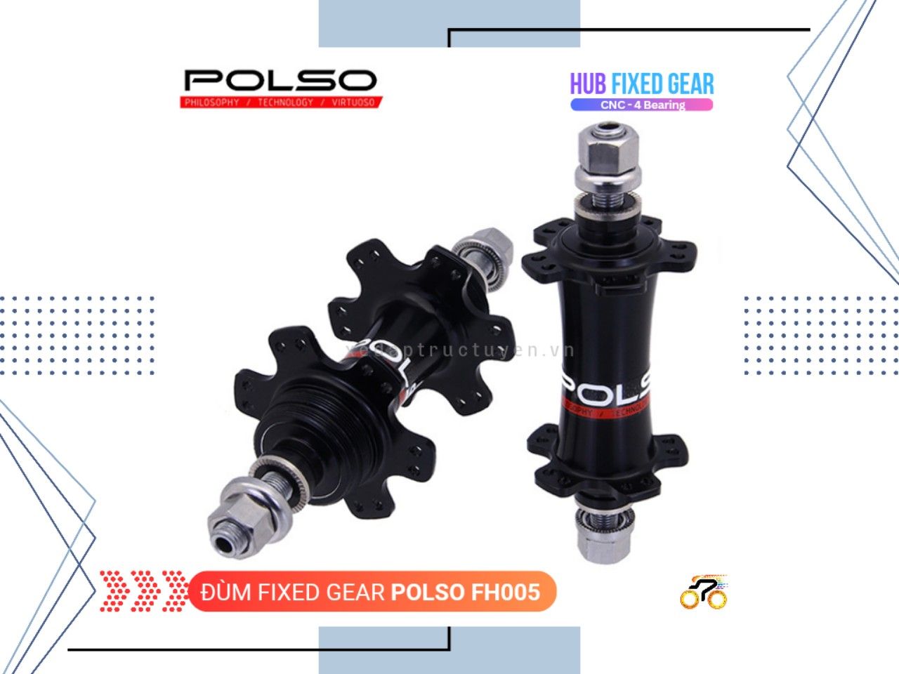 ĐÙM XE ĐẠP - HUB POLSO FH005 - FIXED GEAR - BẠC ĐẠN - 20/24L – Xe đạp ...