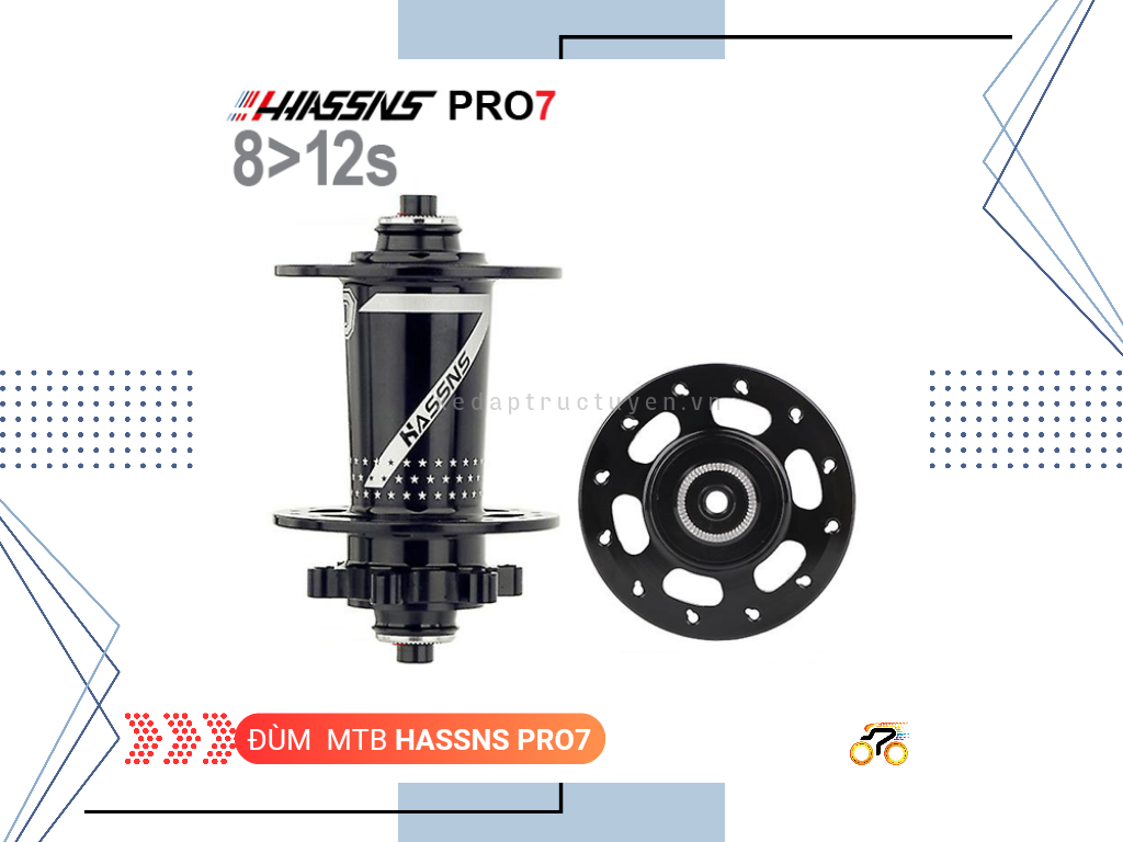 ĐÙM XE ĐẠP - HUB HASSNS PRO7 - MTB - BẠC ĐẠN - THẮNG ĐĨA - LÍP THẢ - 3 ...