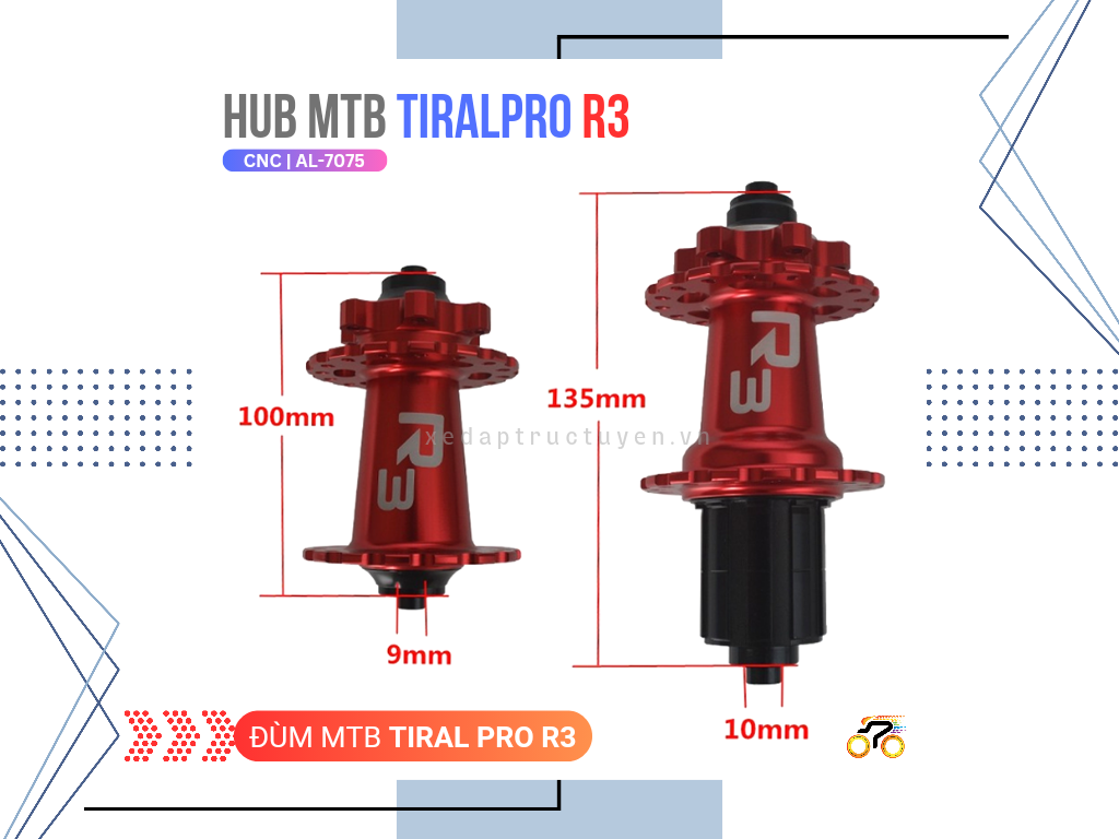 ĐÙM XE ĐẠP - HUB TIRAL PRO R3 - CỐI HG - MTB - BẠC ĐẠN - 32L – Xe đạp ...