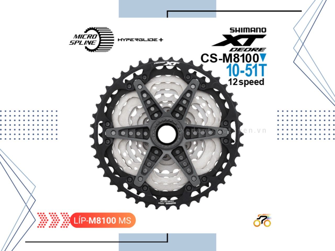 LÍP XE ĐẠP MTB - SHIMANO DEORE XT CS M8100 / 10-51T - KIỂU THẢ MS (12 ...