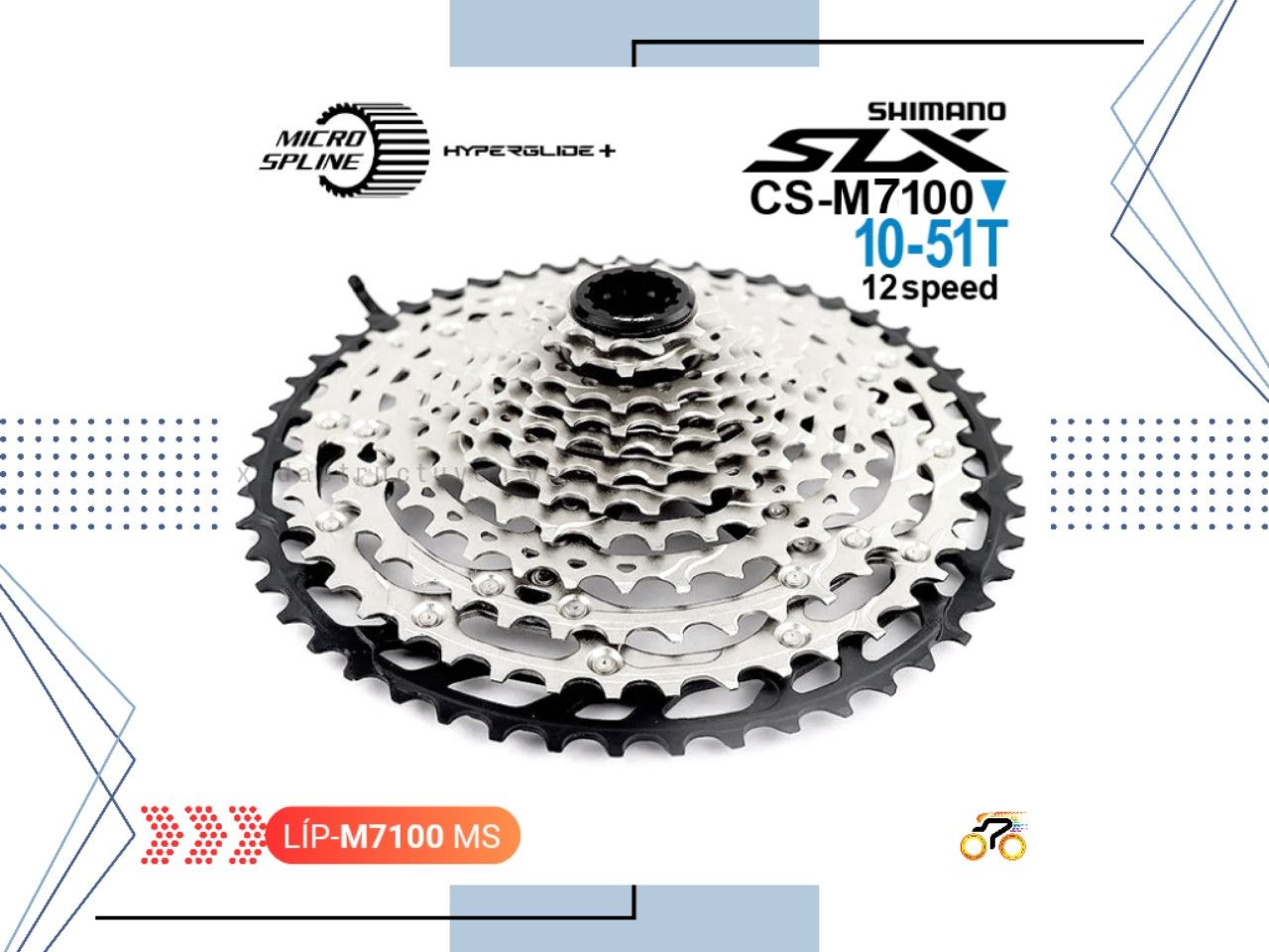 LÍP XE ĐẠP MTB - SHIMANO SLX CS M7100 / 10-51T - KIỂU THẢ MS (12 TỐC Đ ...