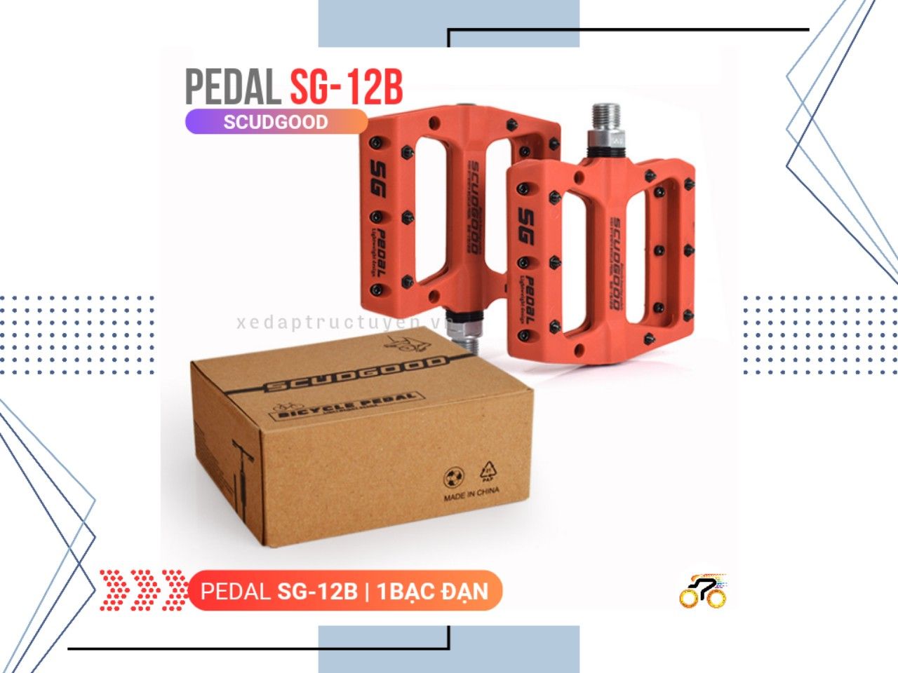 PEDAL XE ĐẠP - BÀN ĐẠP SCUDGOOD SG-12B - 1 BẠC ĐẠN (NHỰA) – Xe đạp Trực tuyến
