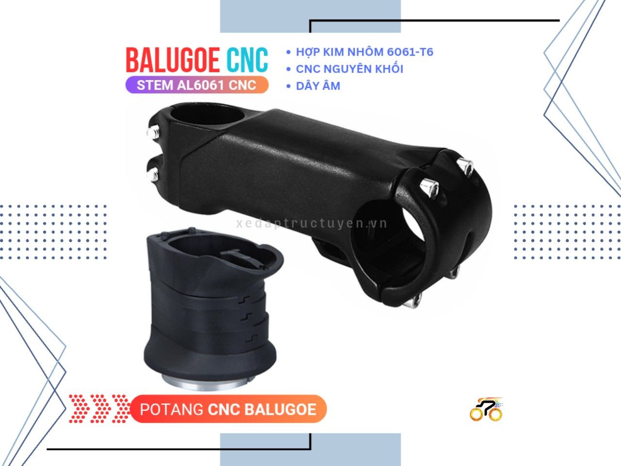PÔ TĂNG XE ĐẠP - BALUGOE - CNC NGUYÊN KHỐI - 31.8mm x 90mm - 190g – Xe ...