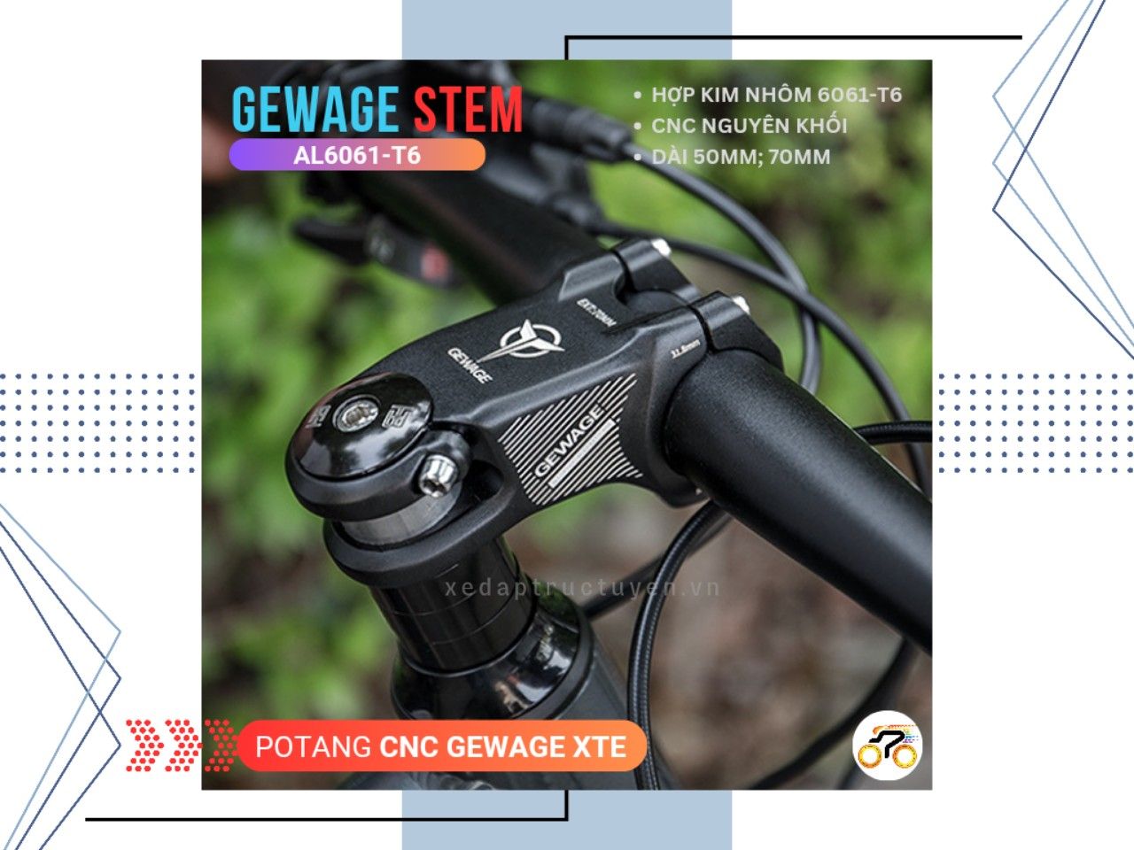 PÔ TĂNG XE ĐẠP - CNC GEWAGE XTE 50 - 31.8mm x 50mm – Xe đạp Trực tuyến