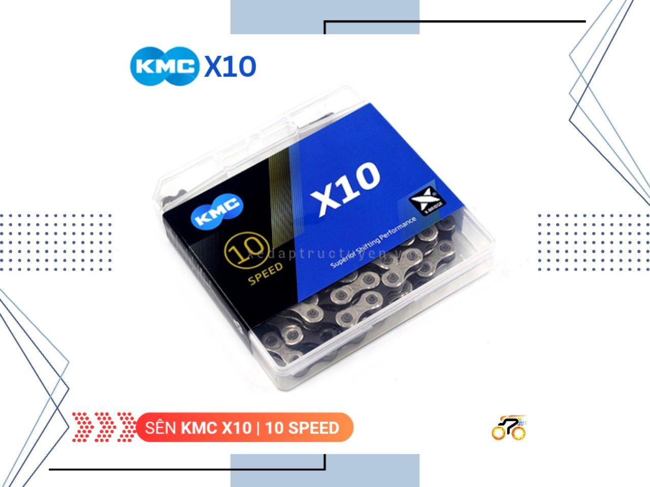 SÊN XE ĐẠP - KMC X10 (116 MẮT, KÈM KHÓA MỞ NHANH) (10 TỐC ĐỘ) – Xe đạp Trực tuyến