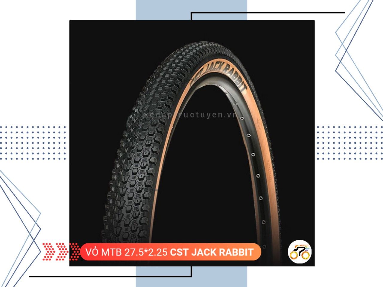 VỎ XE ĐẠP 29" - CST JACK RABBIT - VIỀN NÂU VÀNG - 27.5x2.25 (1 CÁI ...