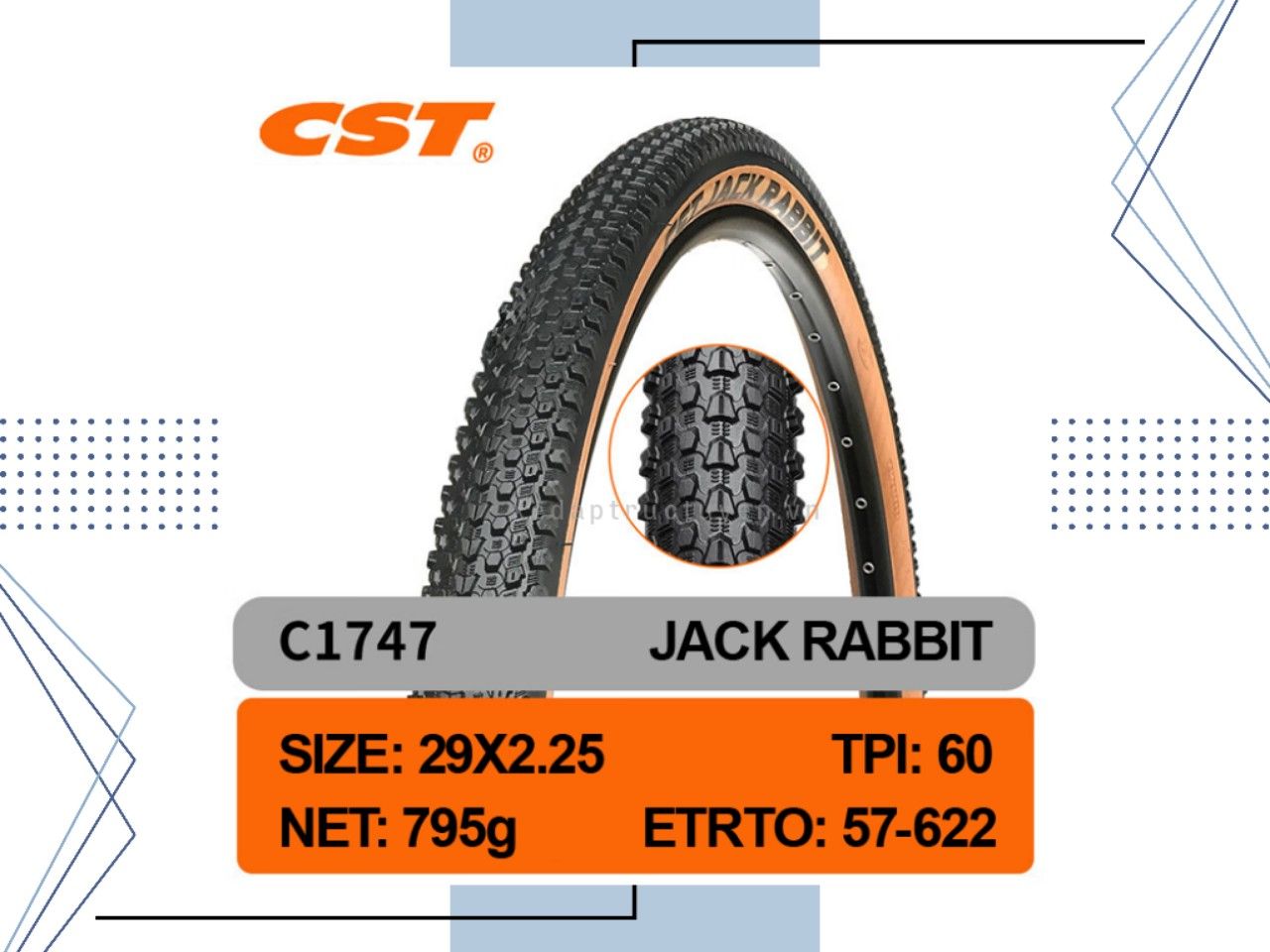 VỎ XE ĐẠP 29" - CST JACK RABBIT - VIỀN NÂU VÀNG - 29x2.25 (1 CÁI) – Xe ...