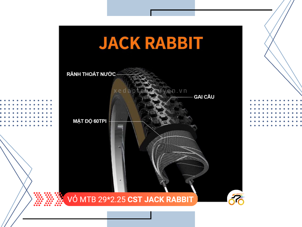 VỎ XE ĐẠP 29" - CST JACK RABBIT - VIỀN NÂU VÀNG - 29x2.25 (1 CÁI) – Xe ...