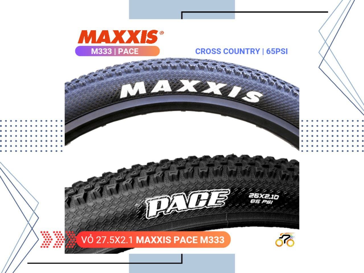 VỎ XE ĐẠP 27.5” - MAXXIS M333 PACE - 27.5x2.1 (1 CÁI) – Xe đạp Trực tuyến