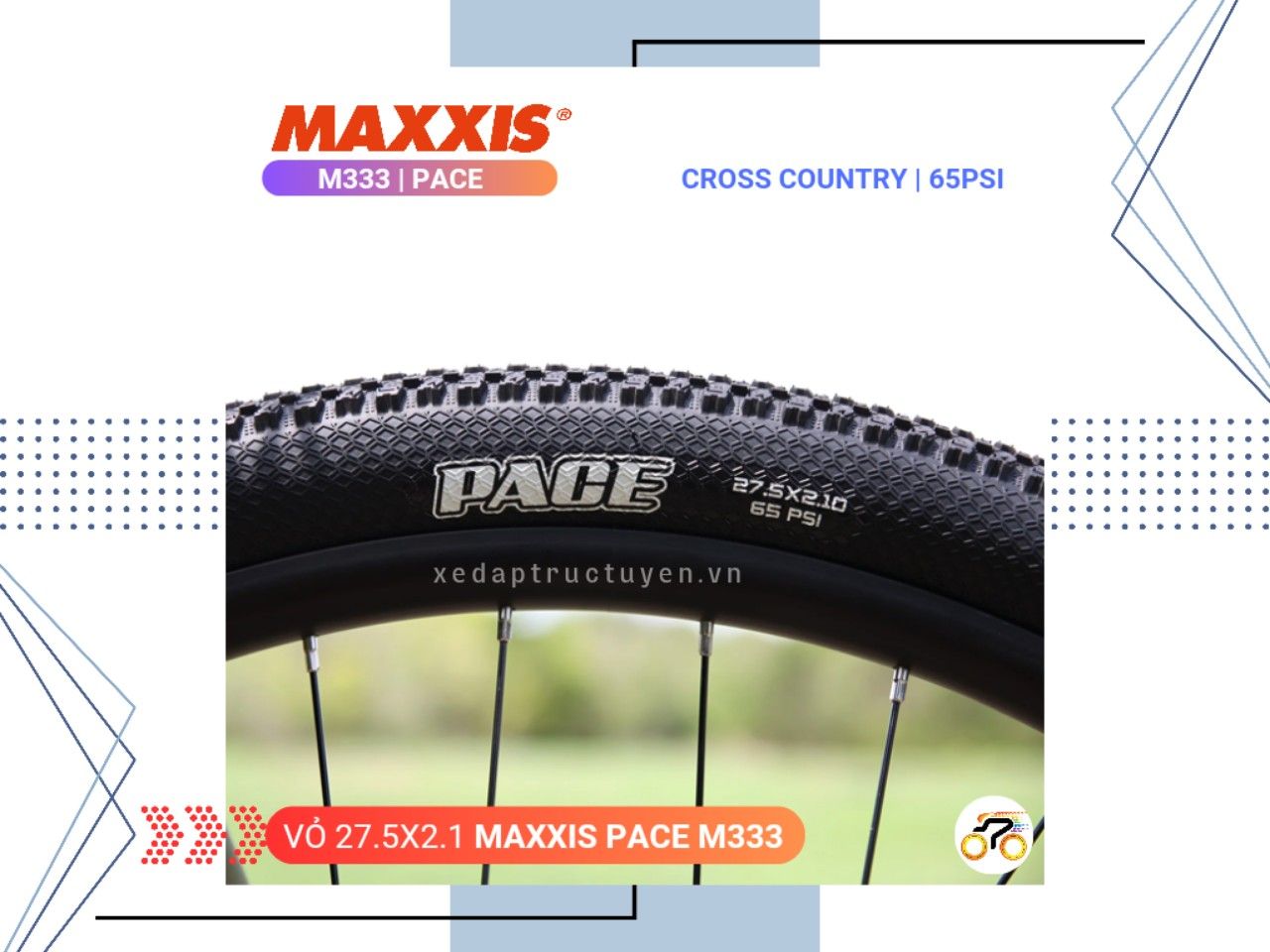VỎ XE ĐẠP 27.5” - MAXXIS M333 PACE - 27.5x2.1 (1 CÁI) – Xe đạp Trực tuyến
