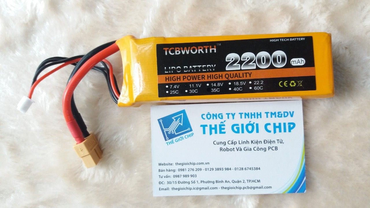PIN LIPO TCB 12V-3S-2200mAh – Thế Giới Chip