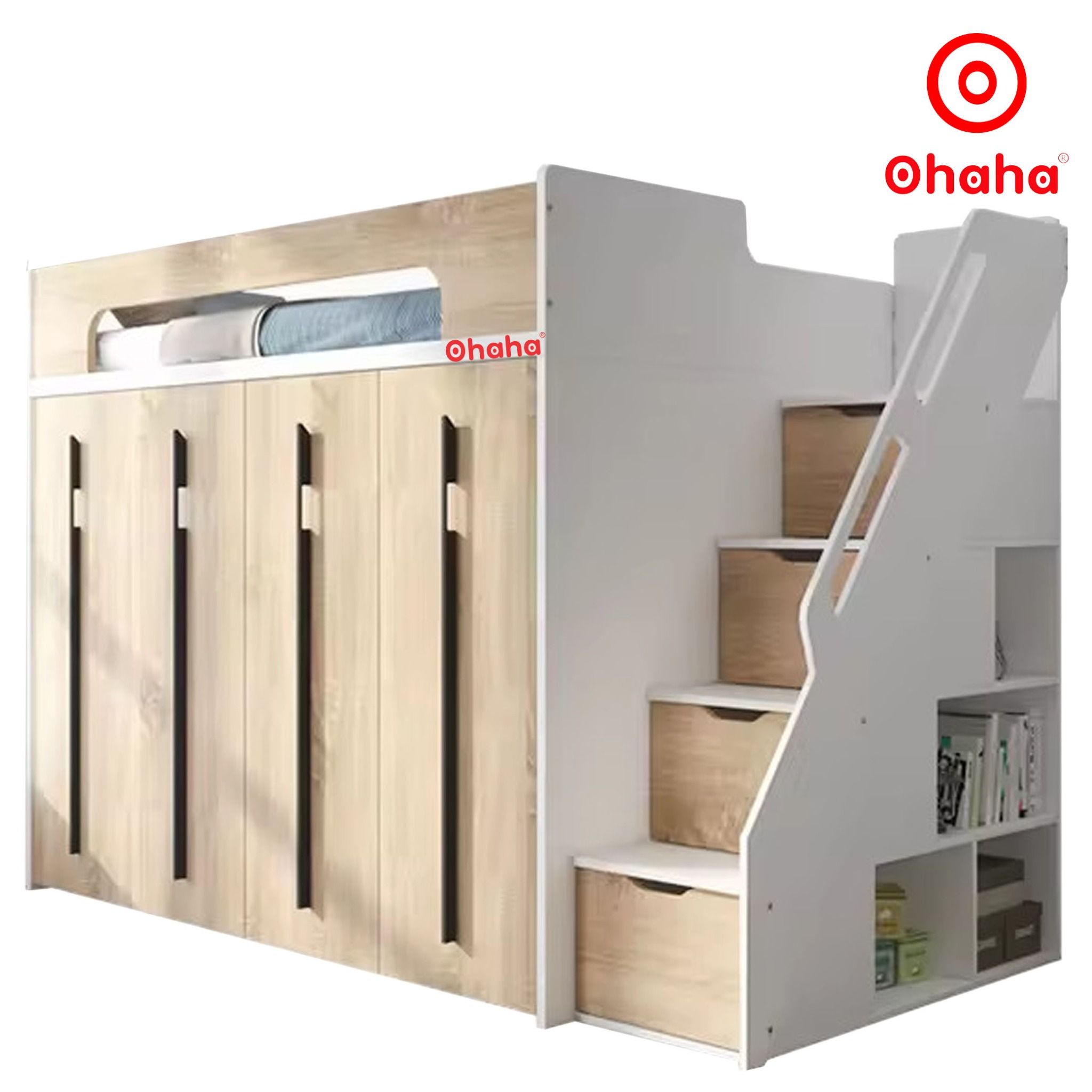 Giường tầng thông minh Ohaha kết hợp tủ áo - GTTM014