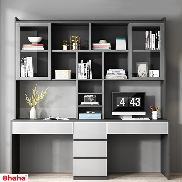 Bàn Học Đôi Có Kệ Sách Cho Bé OHAHA - BH009 – Ohaha