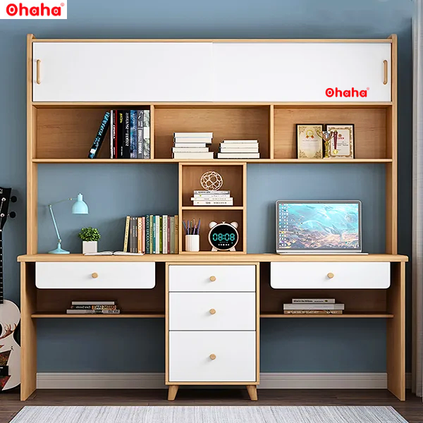 Bàn Học Đôi Có Kệ Sách Cho Bé OHAHA - BH010 – Ohaha