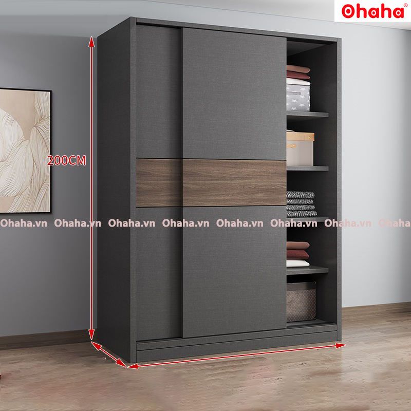 Tủ Quần Áo Gỗ Công Nghiệp 2 Cánh Lùa Phối Màu Hiện Đại OHAHA - PM001 ...