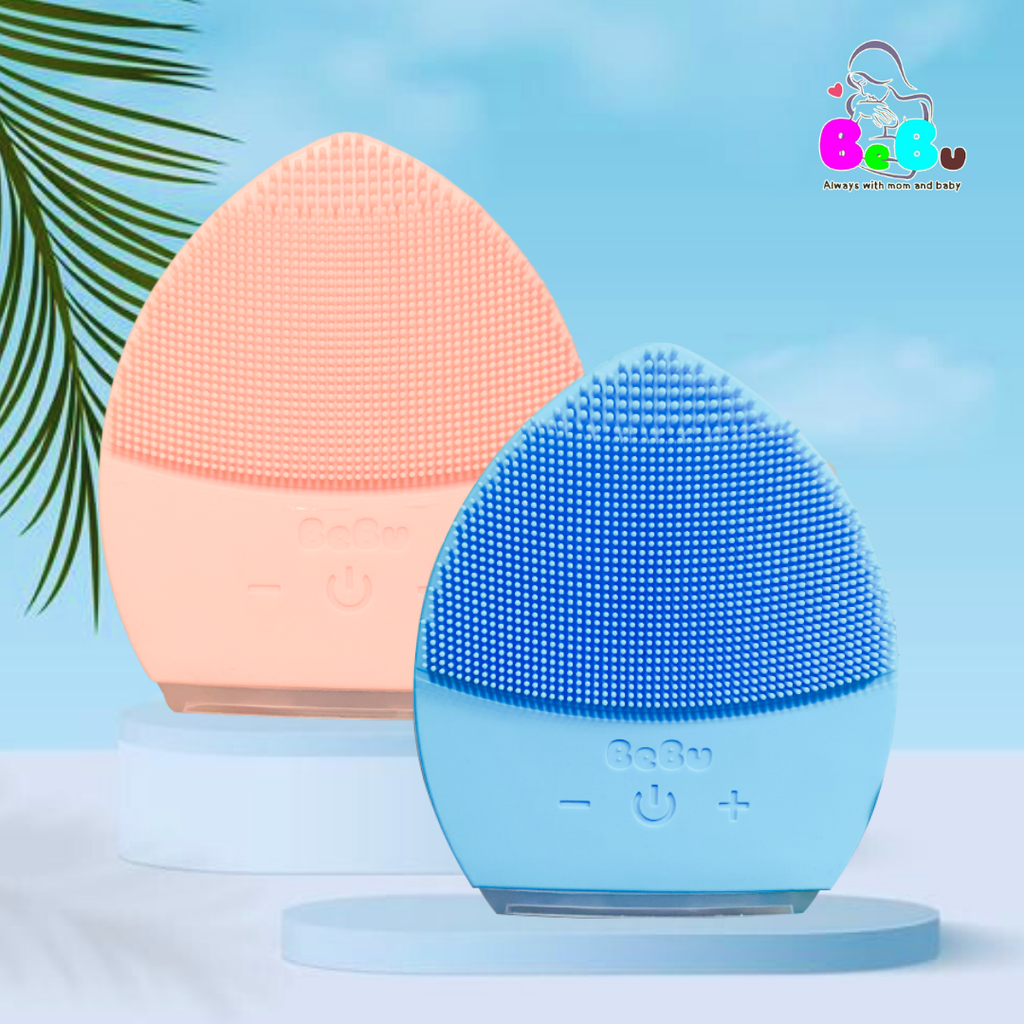 Máy rửa mặt BEBU 100% Silicon Cao cấp làm da sạch sâu và massage mặt ...