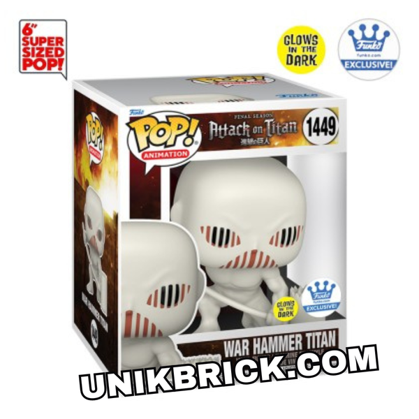 FUNKO POP 1449 Attack on Titan War Hammer Titan 6 INCH Exclusive Glow ...