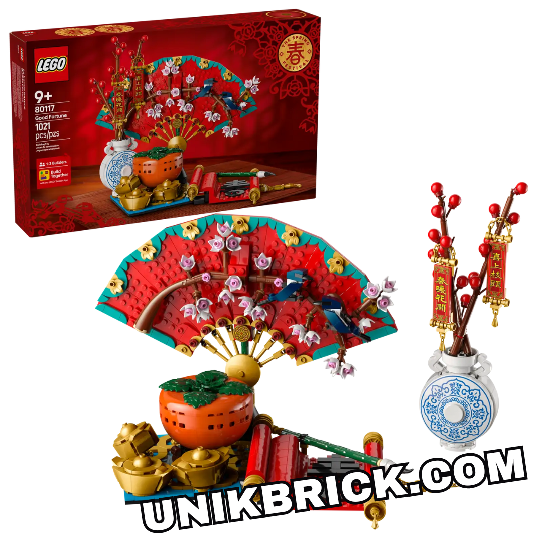 [CÓ HÀNG] LEGO 80117 Good Fortune Bộ quạt câu đối tài lộc – UNIK BRICK