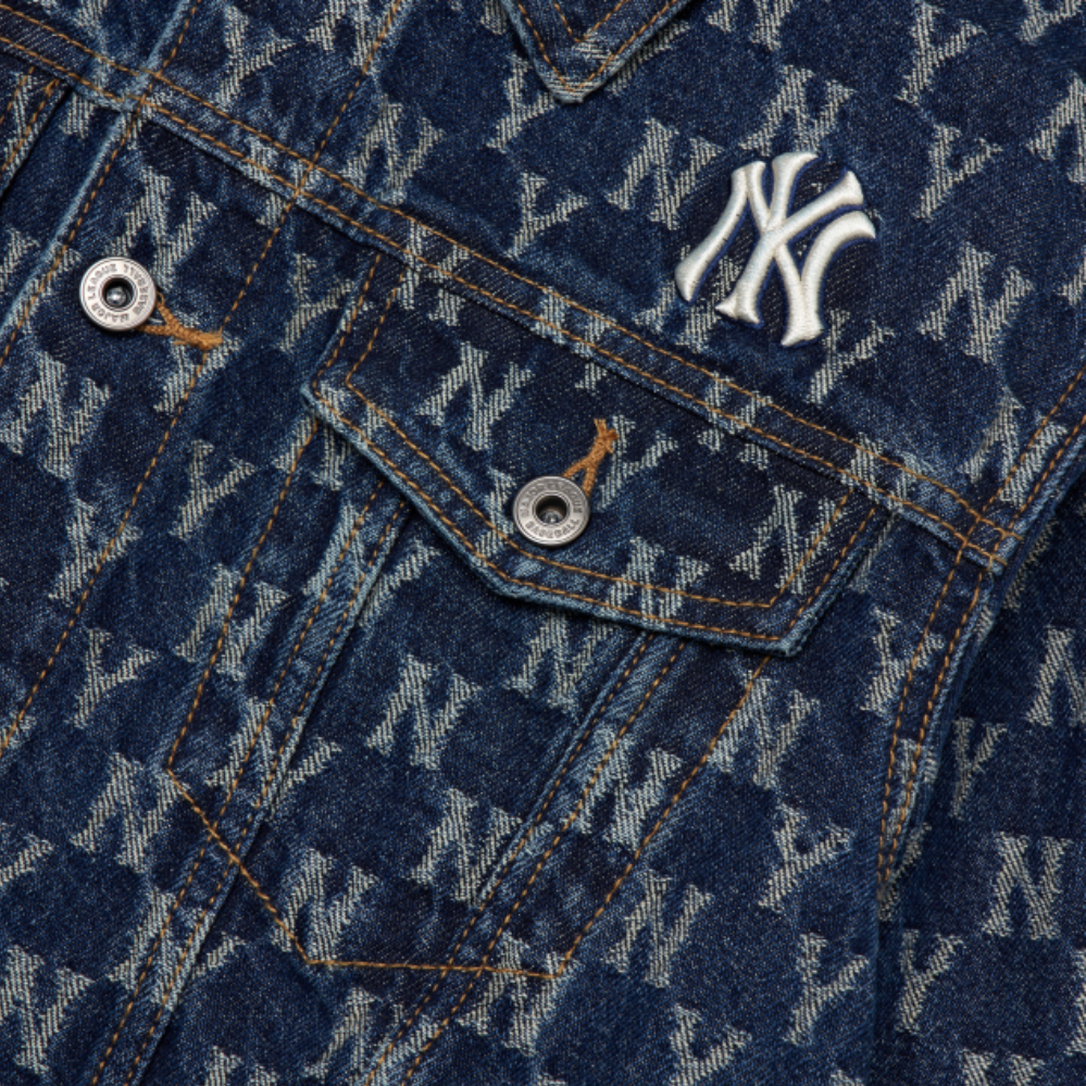 Áo Khoác jean MLB Classic Monogram Denim Jacket New York Yankees - 3AD ...