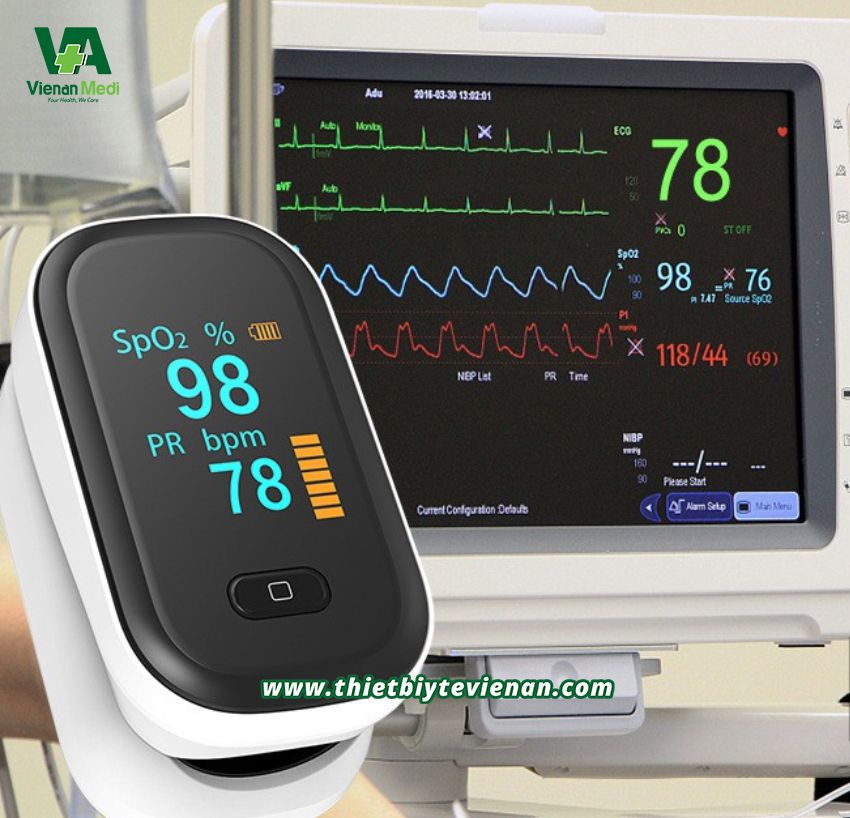 Máy Đo Độ Bão Hòa Oxy Trong Máu (Spo2) Kẹp Ngón Tay - Màn Hình LED - C ...