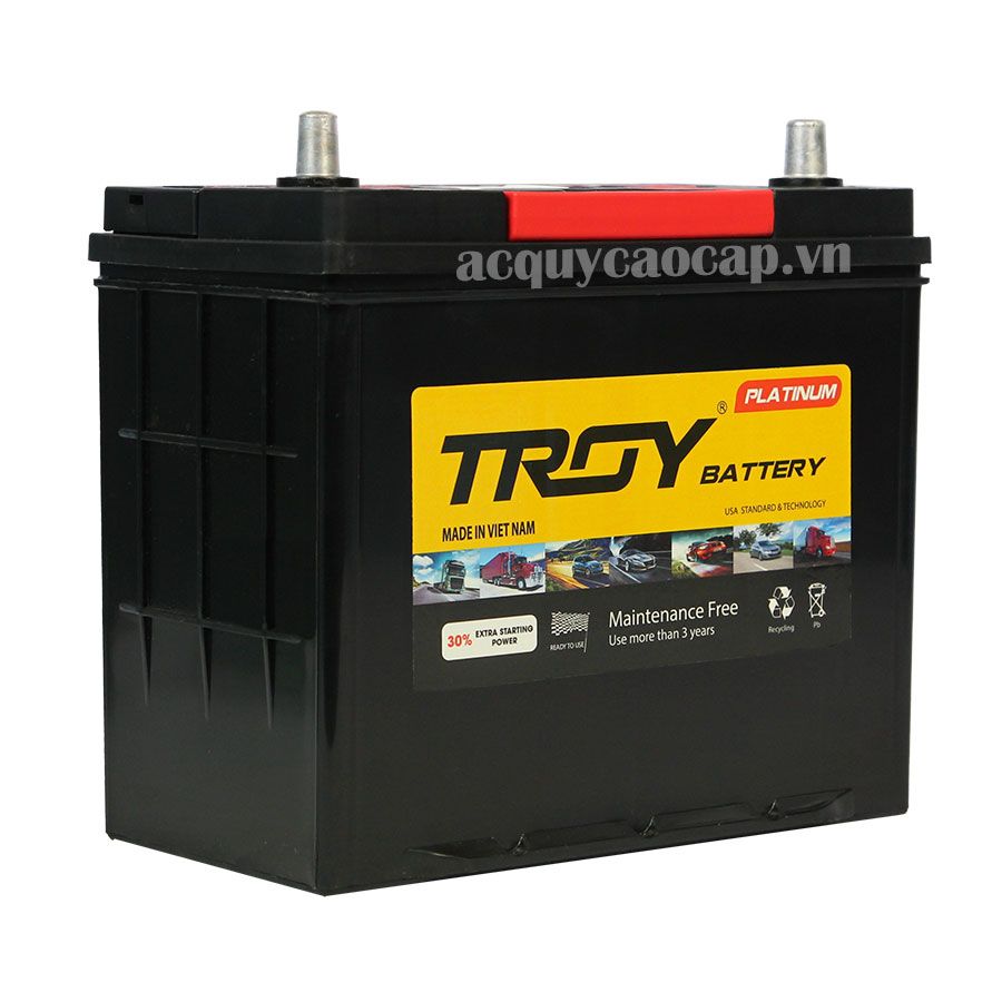 Ắc quy Troy 46B24R 12V 45AH - CN USA cao cấp, khởi động mạnh, bền bỉ