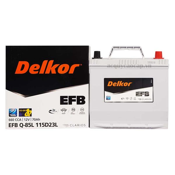 Ắc quy Delkor EFB Q-85/115D23L 12V 70AH - Chất Lượng Cao Cấp, Bền Bỉ