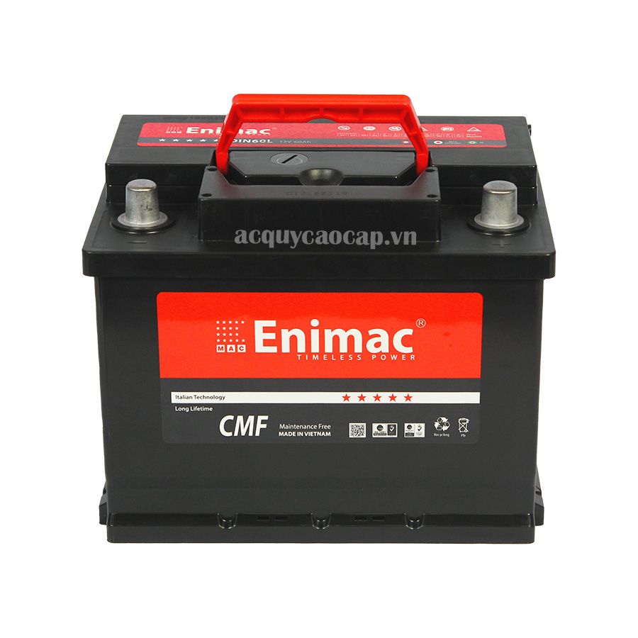 Ắc quy Enimac DIN60L 12V 60AH công nghệ mới, giá ưu đãi, chính hãng