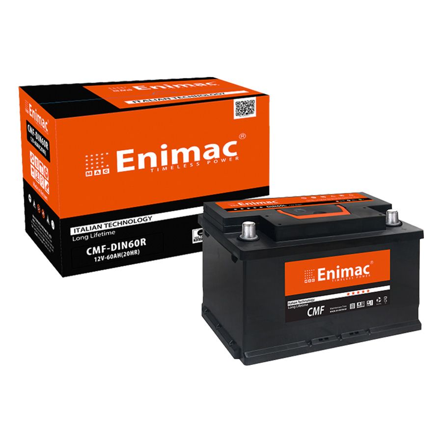 Ắc quy Enimac DIN60R 12V 60AH mua Online giá rẻ hơn tại Acquycaocap.vn
