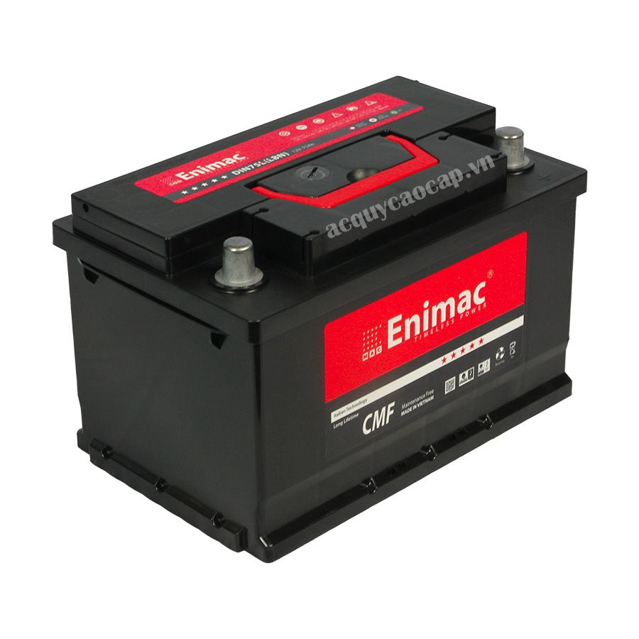 Ắc quy Enimac DIN75L-LBN 12V 75AH Công Nghệ Italy, Bảo Hành Chính Hãng