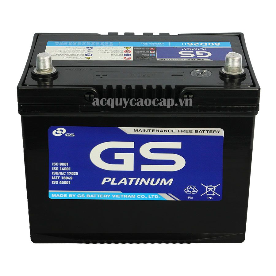 Ắc quy GS 80D26R 12V 70AH Mua Online chính hãng, giá ưu đãi tốt nhất