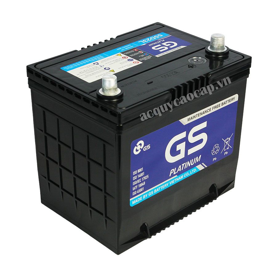 Ắc quy GS 55D23L 12V 60AH chính hãng, mua rẻ hơn tại Acquycaocap.vn