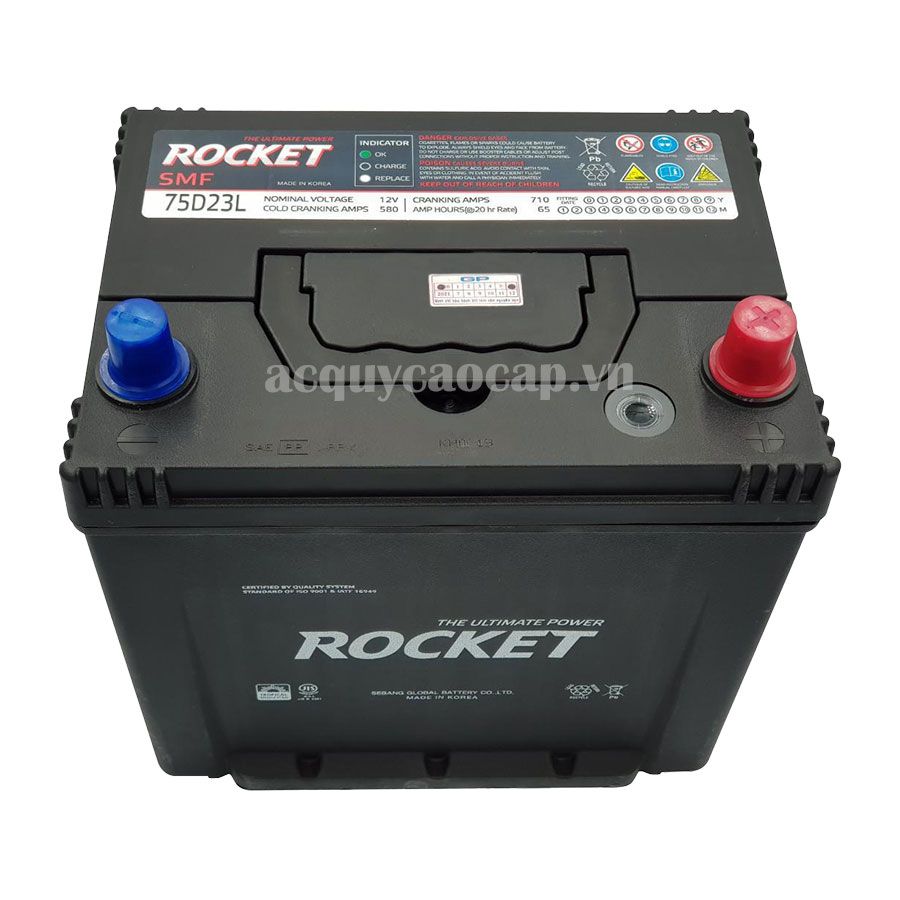 Ắc quy Rocket 75D23L 12V 65AH - Chọn Mua giá rẻ hơn tại Acquycaocap.vn