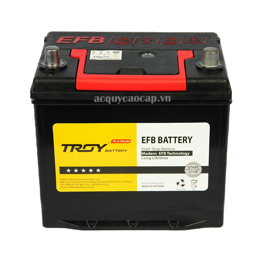 Ắc quy Troy EFB Q85 - 95D23L 12V 65AH giá bán rẻ hơn tại Acquycaocap
