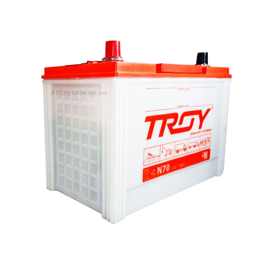 Ắc quy Troy N70 12V 70AH công nghệ Mỹ, giá tốt, chính hãng, độ bền cao