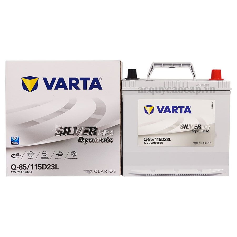 Ắc quy Varta EFB Q-85/115D23L 12V 70Ah - Nhập khẩu Chính Hãng, Giá Siê