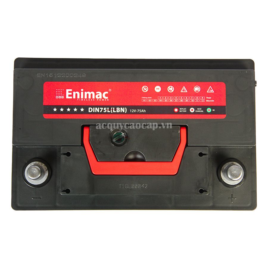 Ắc quy Enimac DIN75L-LBN 12V 75AH Công Nghệ Italy, Bảo Hành Chính Hãng