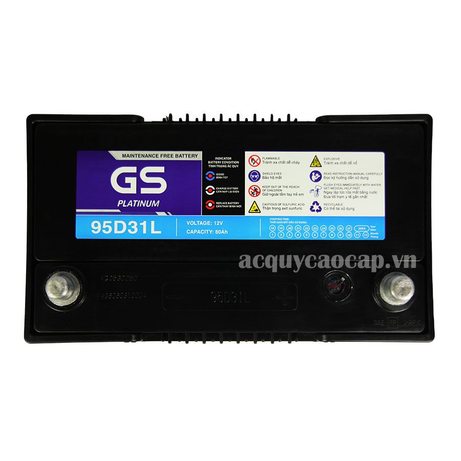Ắc quy GS 95D31L 12V 80AH chính hãng, giá tốt nhất tại TP Hồ Chí Minh