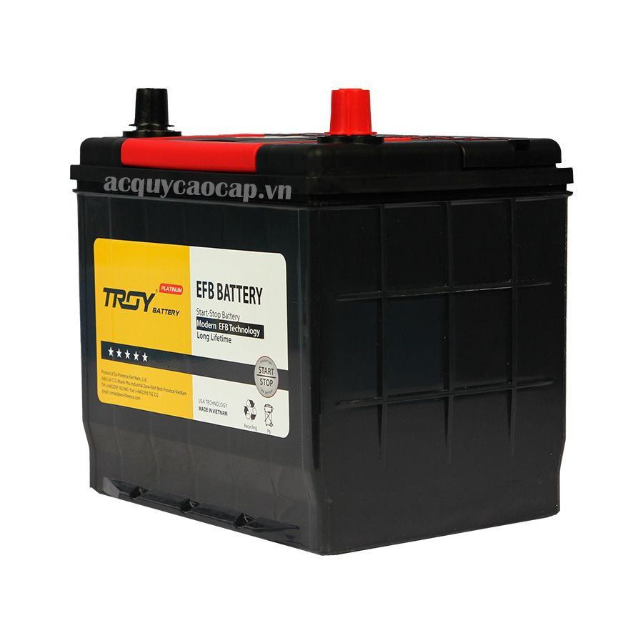 Ắc quy Troy EFB Q85 - 95D23L 12V 65AH giá bán rẻ hơn tại Acquycaocap