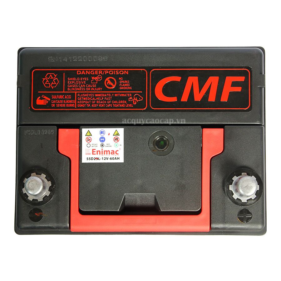 Ắc quy Enimac 55D23L 12V 60Ah - Chính Hãng, Tặng Ngay Khuyến Mãi Lớn